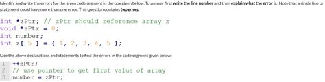 Solved Identify And Write The Errors For The Given Code