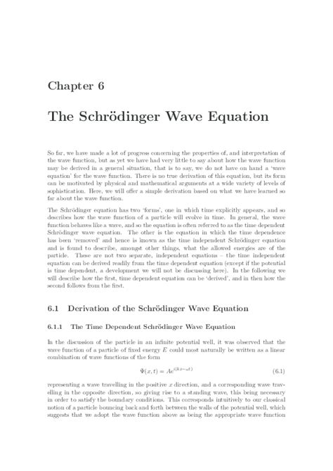 Pdf The Schrodinger Wave Equation