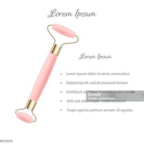 얼굴 피부 트리트먼트용 비취 롤러 흰색 배경의 벡터 일러스트 3차원 형태에 대한 스톡 벡터 아트 및 기타 이미지 3차원 형태 굴리기 돌 건축자재 Istock