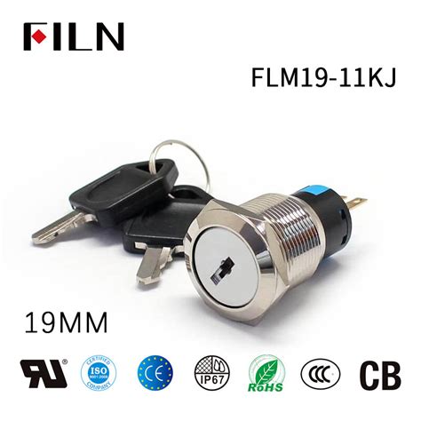 MM Metal Round Lock Push Button Key Switch