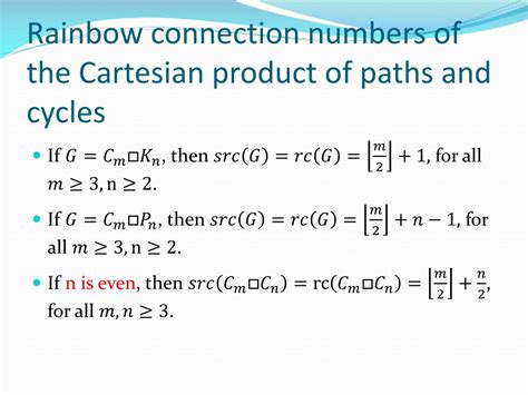 PPT R Ainbow Connection Numbers Of Cartesian Product Of Graphs PowerPoint Presentation ID