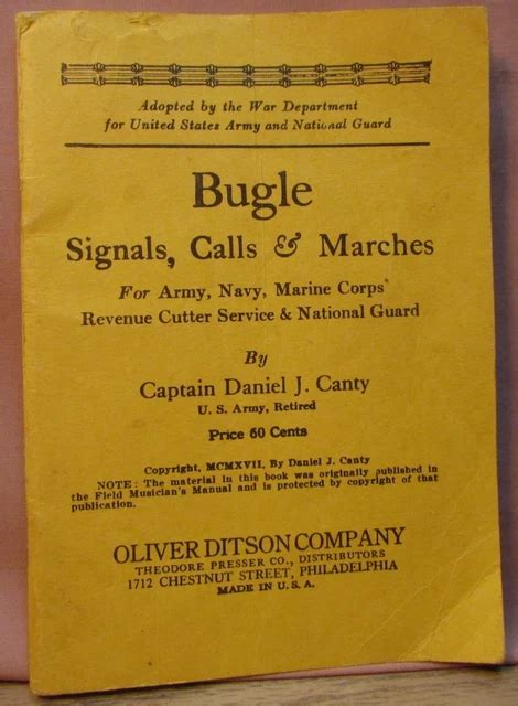 Vintage Bugle Signals Calls And Marches By Daniel Canty Softcover