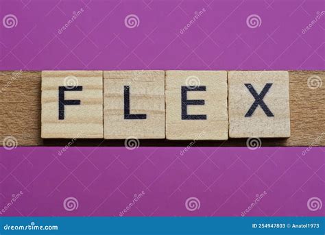 Word Flex From Small Gray Wooden Letters Stock Image Image Of Background Flex 254947803