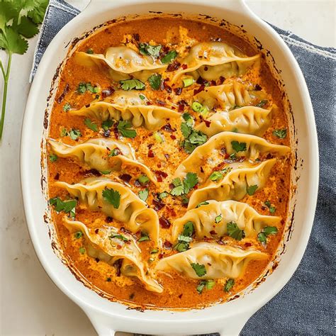 Easy Trader Joes Dumpling Bake With Delicious Red Curry Sauce