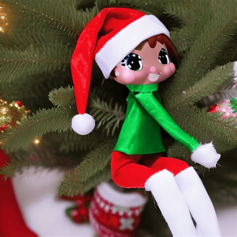 Female Christmas Elf On The Shelf Kawaii Chibi · Creative Fabrica