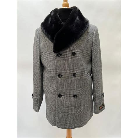 Mens Wool Car Coat Grey Driver Coat Overcoatusa