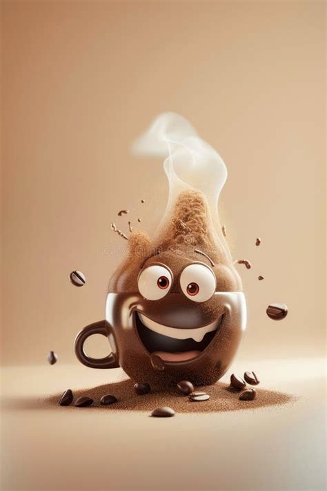 Adorable Java Joy 3d Cute Cartoon Happy Coffee Bean Character With Steam Bringing A Smile