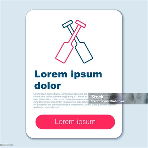 회색 배경에 고립 된 노 또는 패들 보트 아이콘을 교차 선 다채로운 개요 개념 벡터 강에 대한 스톡 벡터 아트 및 기타 이미지 강 경쟁 고무 보트 Istock