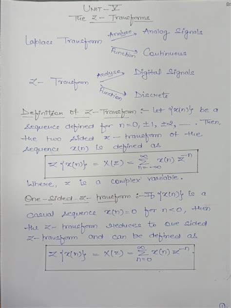 Unit5 Z Transform Notes Pdf