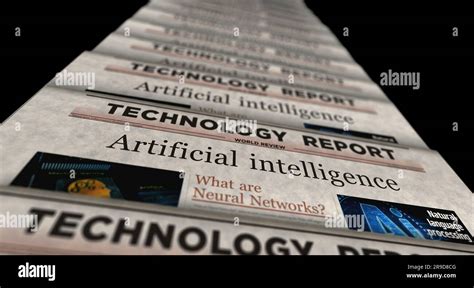 Artificial Intelligence Deep Machine Learning Vintage News And Newspaper Printing Abstract