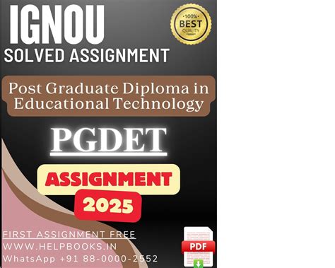 Ignou Pgdet Solved Assignments Pg Diploma In Educational Technology Helpbooks In Ignou