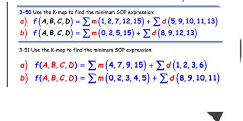 Solved Question Use The K Map To Find The Minimum SOP Expression Answer