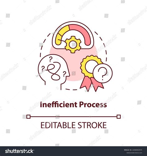 Inefficient Process Concept Icon Unproductive Management Stock Vector