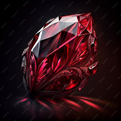 Premium Photo Shiny Crystal Ruby Gem Isolated On Black Background Natural Precious Mineral