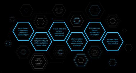 육각형 블록이 있는 6가지 옵션 어두운 테마 인포그래픽 템플릿 데이터에 대한 스톡 벡터 아트 및 기타 이미지 데이터 0명 의사소통 Istock