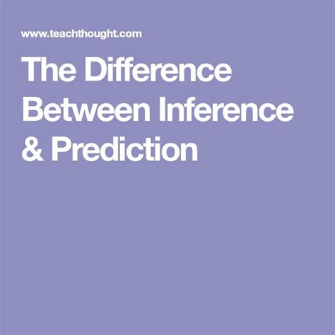 The Difference Between Inference Prediction Meltdowns Inference Sensory