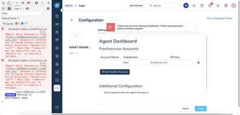 Freshservice Custom App Install Error App Platform Freshworks Developer Community