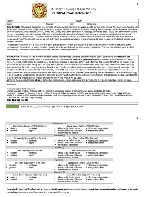 Clinical Evaluation Tools Pdf Nursing Educational Assessment