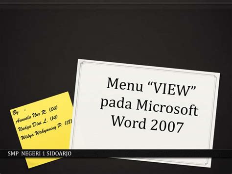 Menu View Di Microsoft Word 2007 Pptx