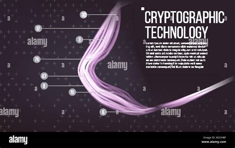 Cryptographic Technology Background Vector Big Data Algorithm Brochure Illustration Stock