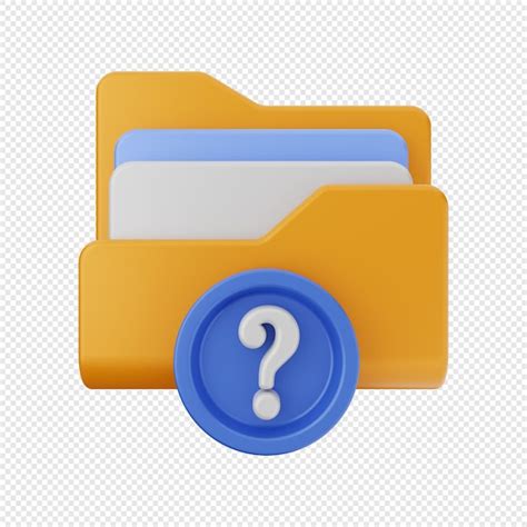 Premium Psd A Yellow Folder With A Question Mark On It