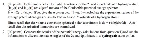 Determine Whether The Radial Functions For The 2s And