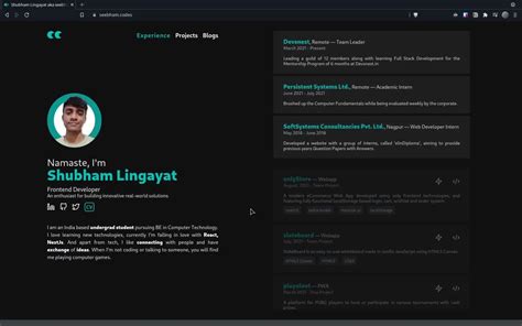 shubham lingayat on linkedin nextjs scss portfoliowebsite nextjs