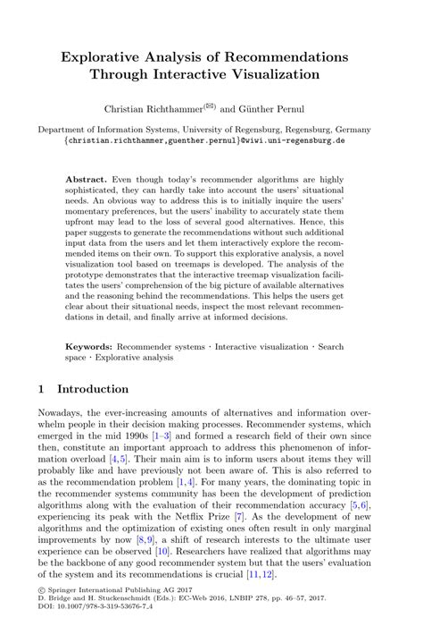 Pdf Explorative Analysis Of Recommendations Through Interactive