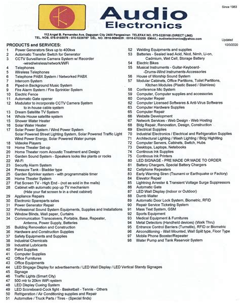 Products And Services Dagupan Audio Electronics