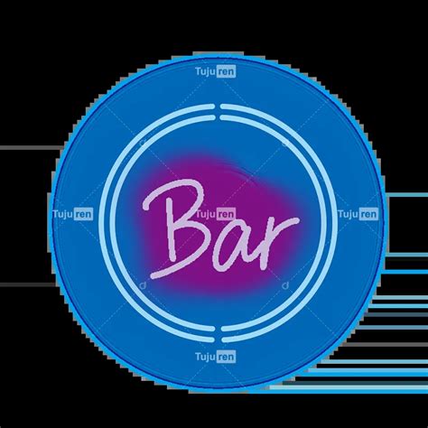 圆形英文字母酒吧蓝色免抠元素素材模板下载 图巨人