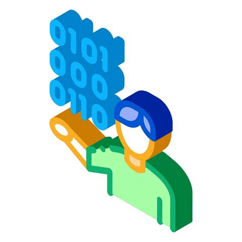 Human Binary Code Isometric Icon Vector Illustration 19473567 Vector Art At Vecteezy