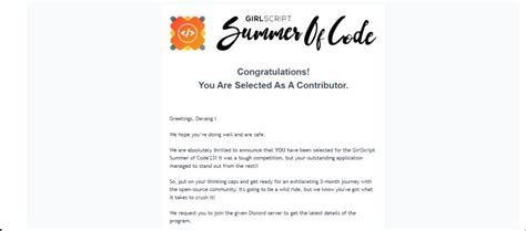 Devang Vartak On Linkedin Experience Girlscriptsummerofcode2023 Gssoc23 Opportunity