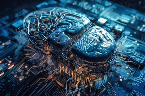 Premium Photo In White And Blue Shades An Intricate Circuit Board Forms The Shape Of A Human