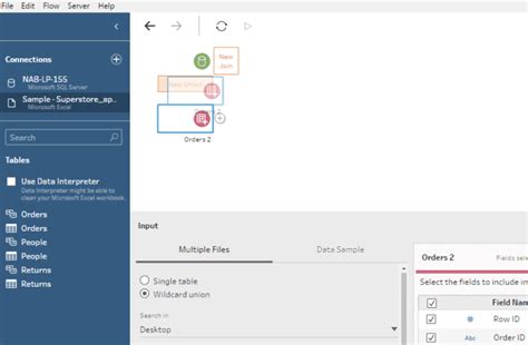 Create Crosstab Database Union Using Tableau Prep