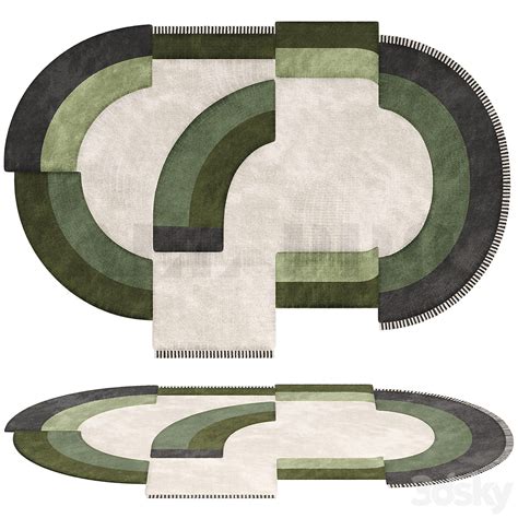 Carpet Contemporary Oval Rug With Geometric Pattern All Pro Land