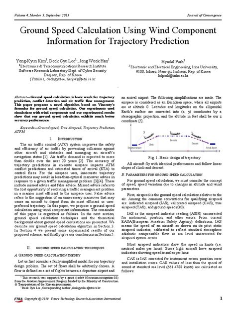 Ground Speed Calculation Using Wind Component Information For