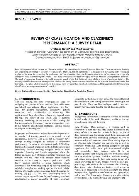 Pdf Review Of Classification And Classifiers Performance A Survey