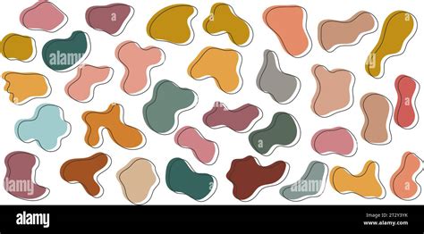 Amoeba Blob Organic Abstract Shape Set Of Liquid Amorphous Shapes