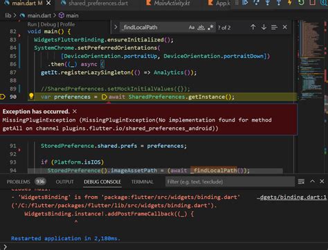 Unhandled Exception MissingPluginException No Implementation Found For