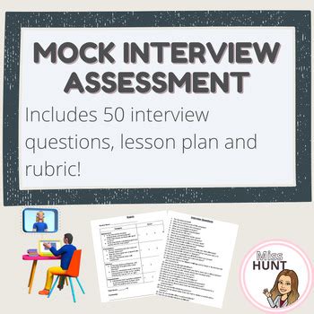 Mock Interview Lesson Plan Includes Interview Questions Rubric