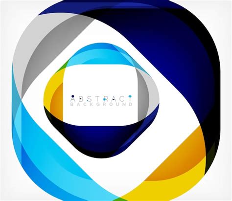 Premium Vector Abstract Square Shape With Overlapping Waves Minimal Geometric Background