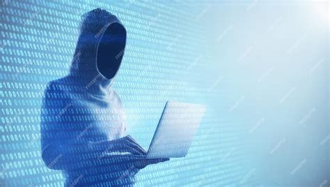 Premium Photo Doouble Exposure With Side View On No Face Hacker With