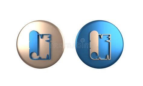 Colorful Ancient Papyrus Scroll Icon Isolated On White Background Parchment Paper Ancient