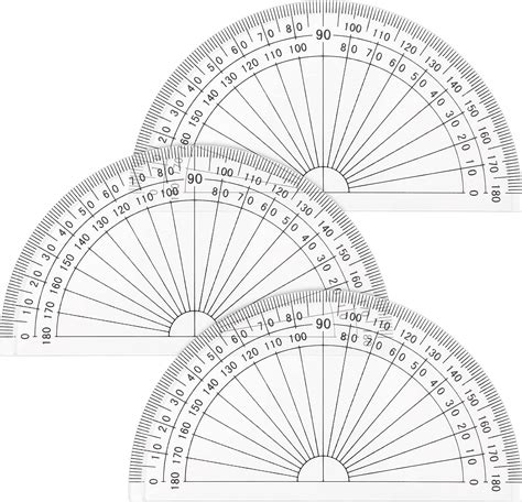 Zonon 3 Pcs 4 Inch Clear Plastic Protractor Bulk Australia Ubuy