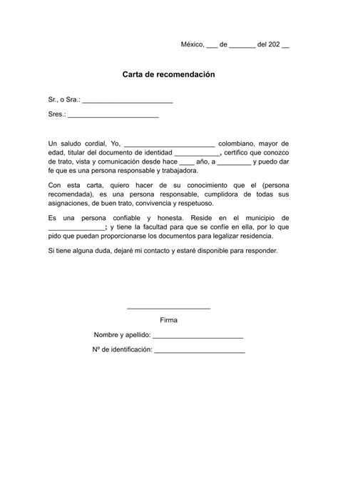 Carta De Recomendación Personal Para Inmigración 2023 ️