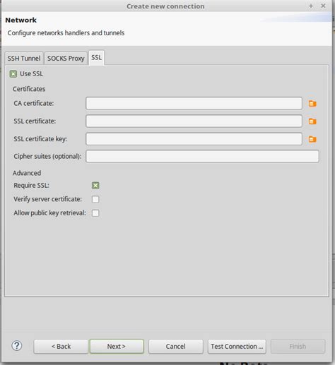 Ssl Connection Working In Mysql Workbench But Not In Dbeaver Stack Overflow