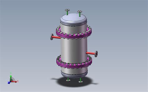 管壳式换热器 Solidworks 2018 模型图纸下载 懒石网