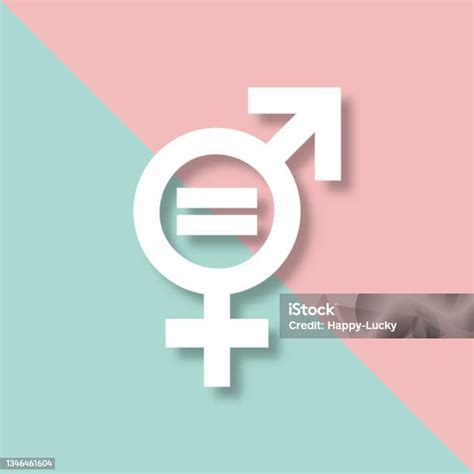 남녀 평등 녹색과 분홍색 파스텔 배경에 고립 된 3d 흰색 형평성 패리티 남성과 여성 사인 권리 남녀 평등 기호 차별 종이 컷 스타일 최소 벡터 그림입니다 성 평등에 대한