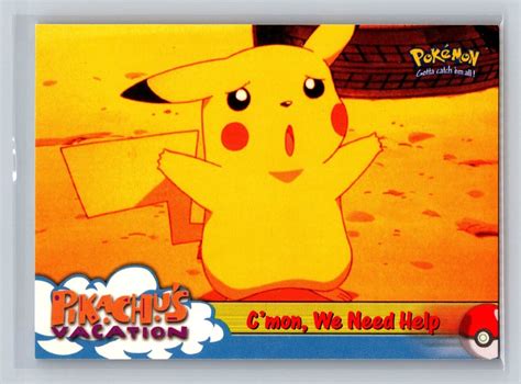 Pokemon Topps 53 Cmon We Need Help Pikachus Vacation Blue Logo Tv