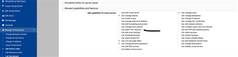 Php Options Access To Virtual Server Admin Virtualmin Virtualmin